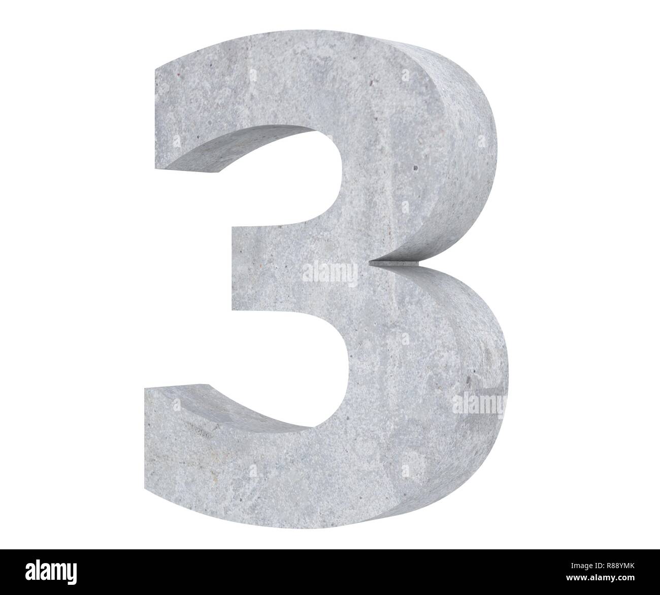 3D rendering concrete number 3 three. 3D render Illustration Stock ...