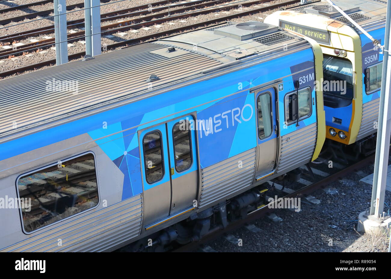 Metro train in Melbourne Australia Stock Photo - Alamy
