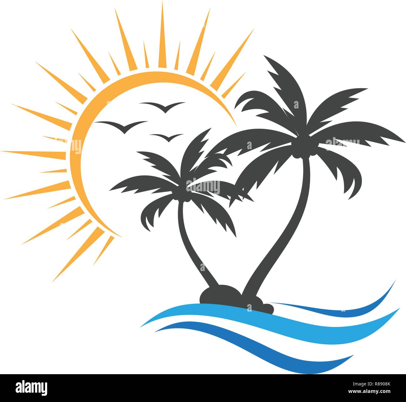 Palm tree summer logo template vector illustration Stock Vector Image ...