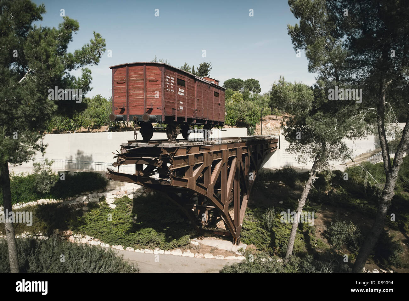 A railway death wagon in which prisoners were transported to ...