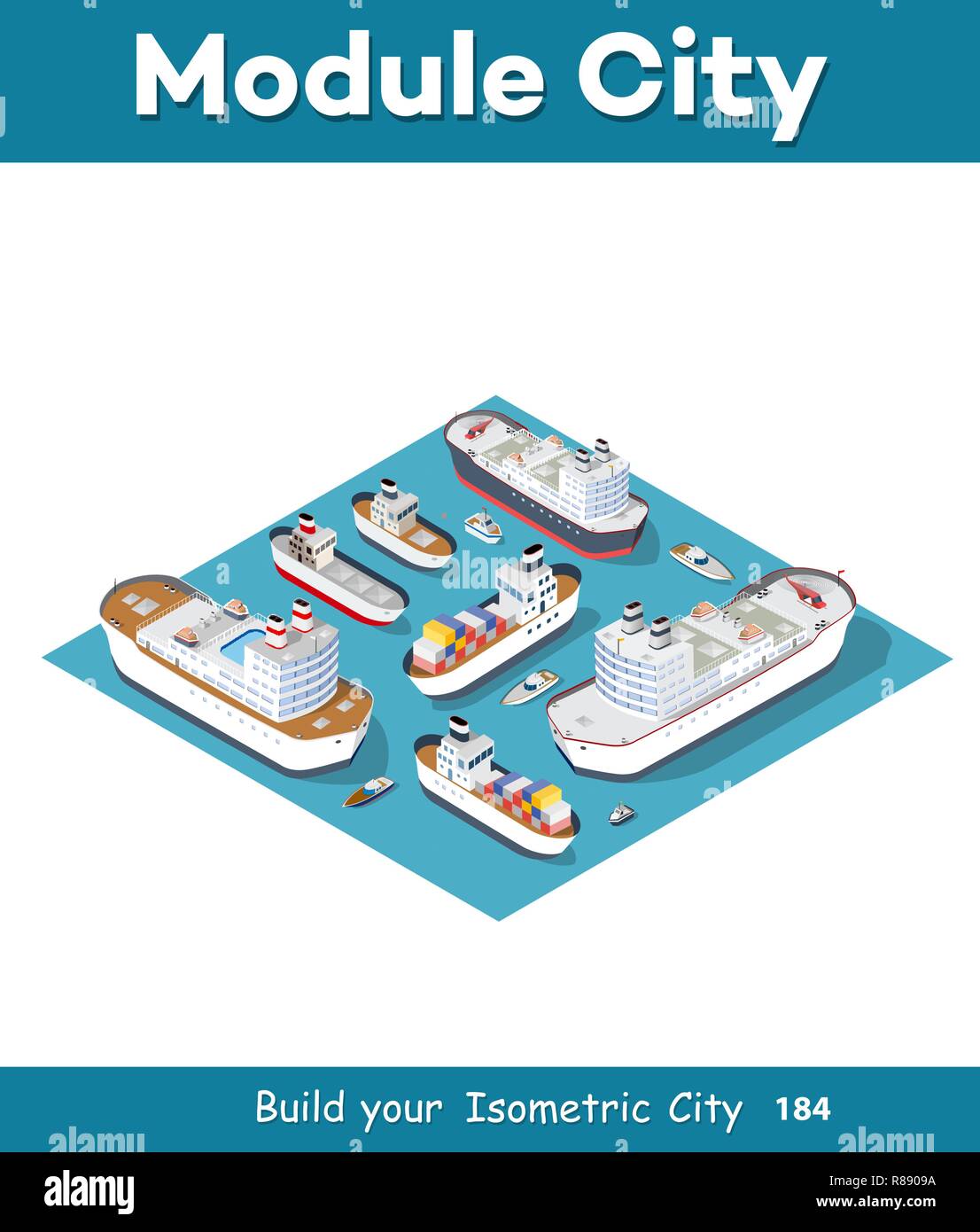 Isometric models of ships, yachts, boats and sea freight vehicles ...
