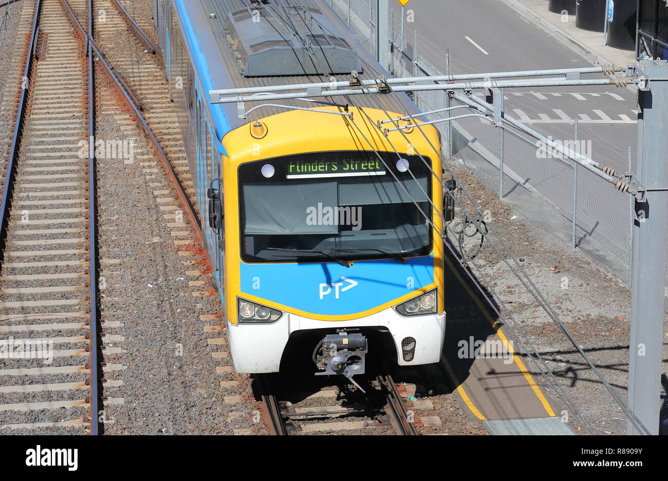 Metro train in Melbourne Australia Stock Photo - Alamy