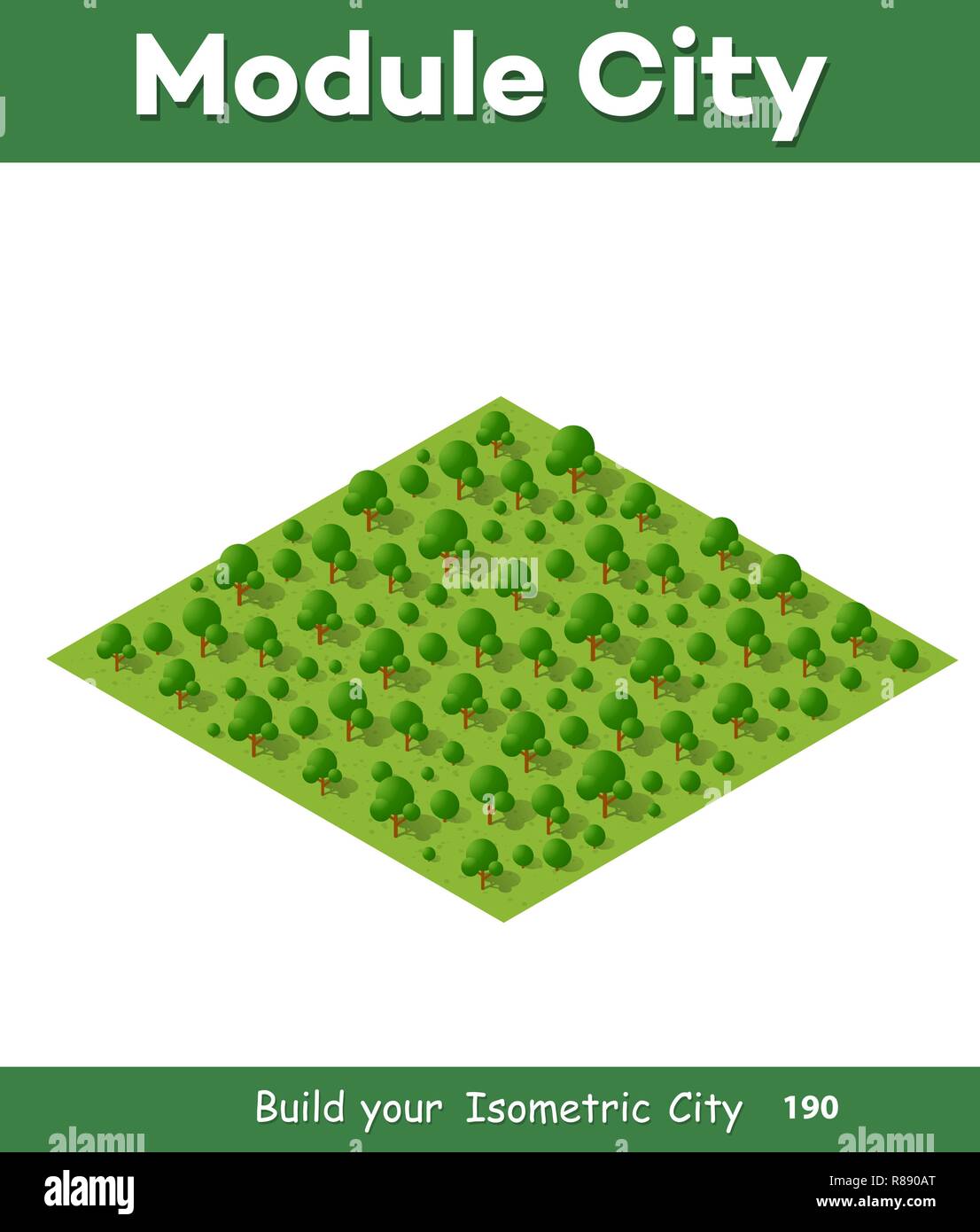 Natural landscape isometric forest with trees and plants green travel ...