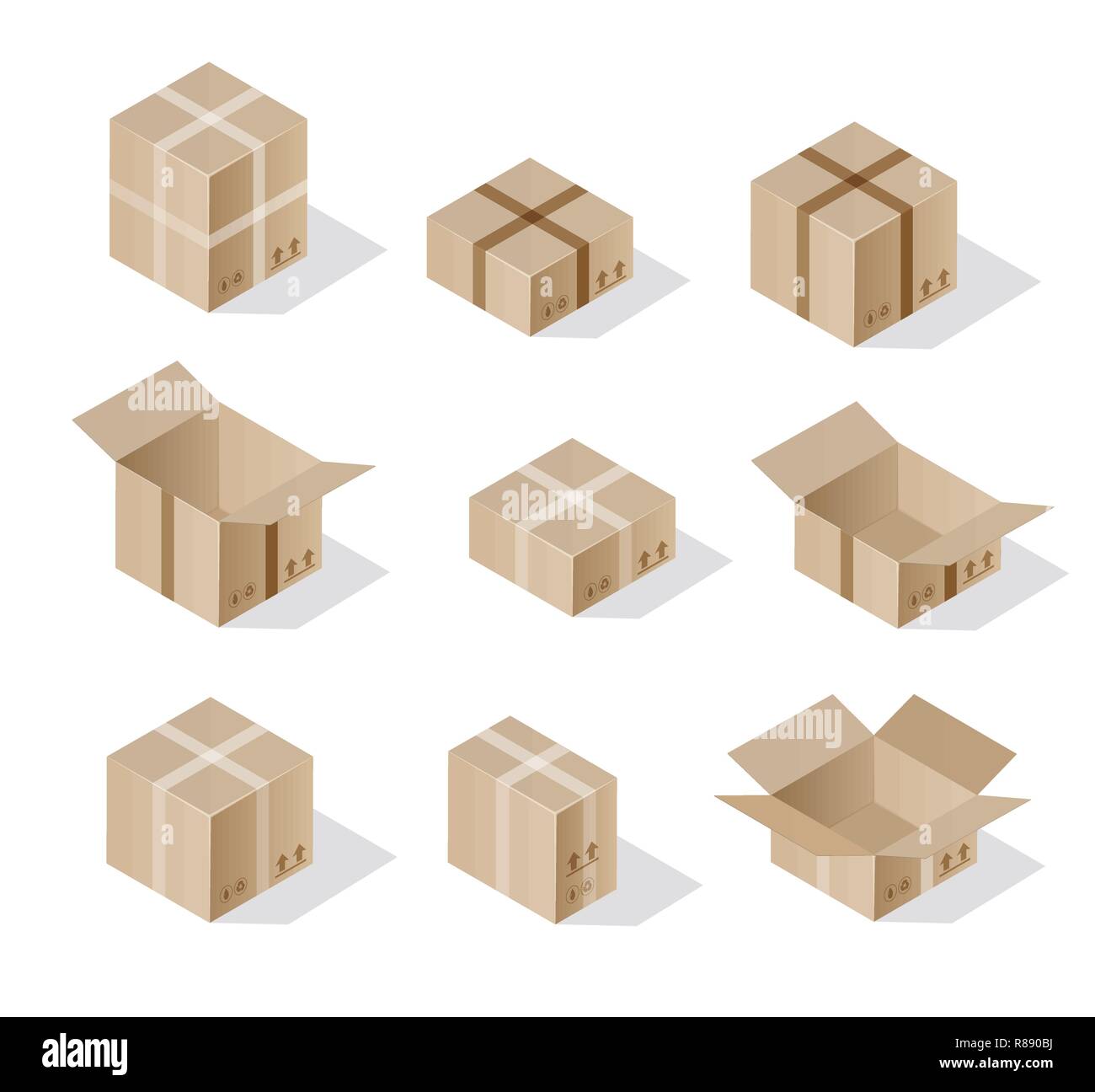 Isometric set 3D gift box holiday packaging case objects Stock Vector ...