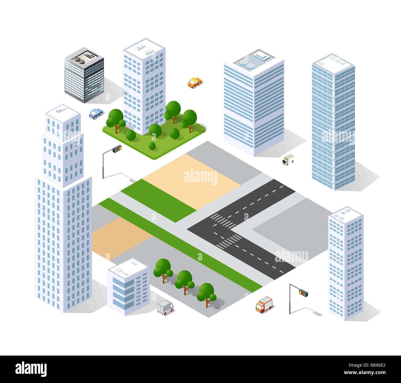 Set of isometric objects and elements for construction and constructing ...