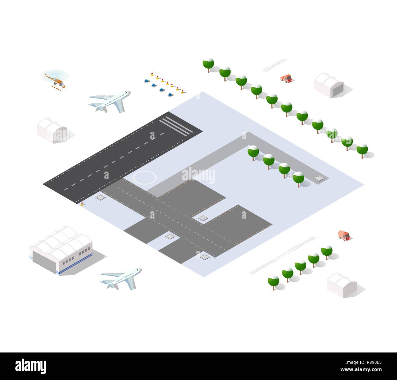 Set of isometric objects and elements for construction and constructing ...