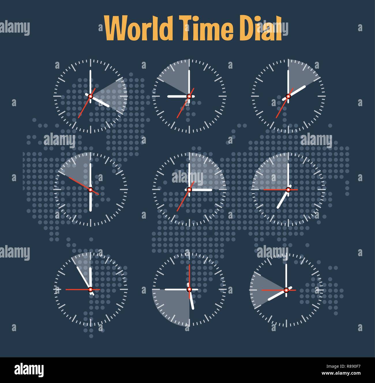 World time infographics on the map background Stock Vector Image & Art ...