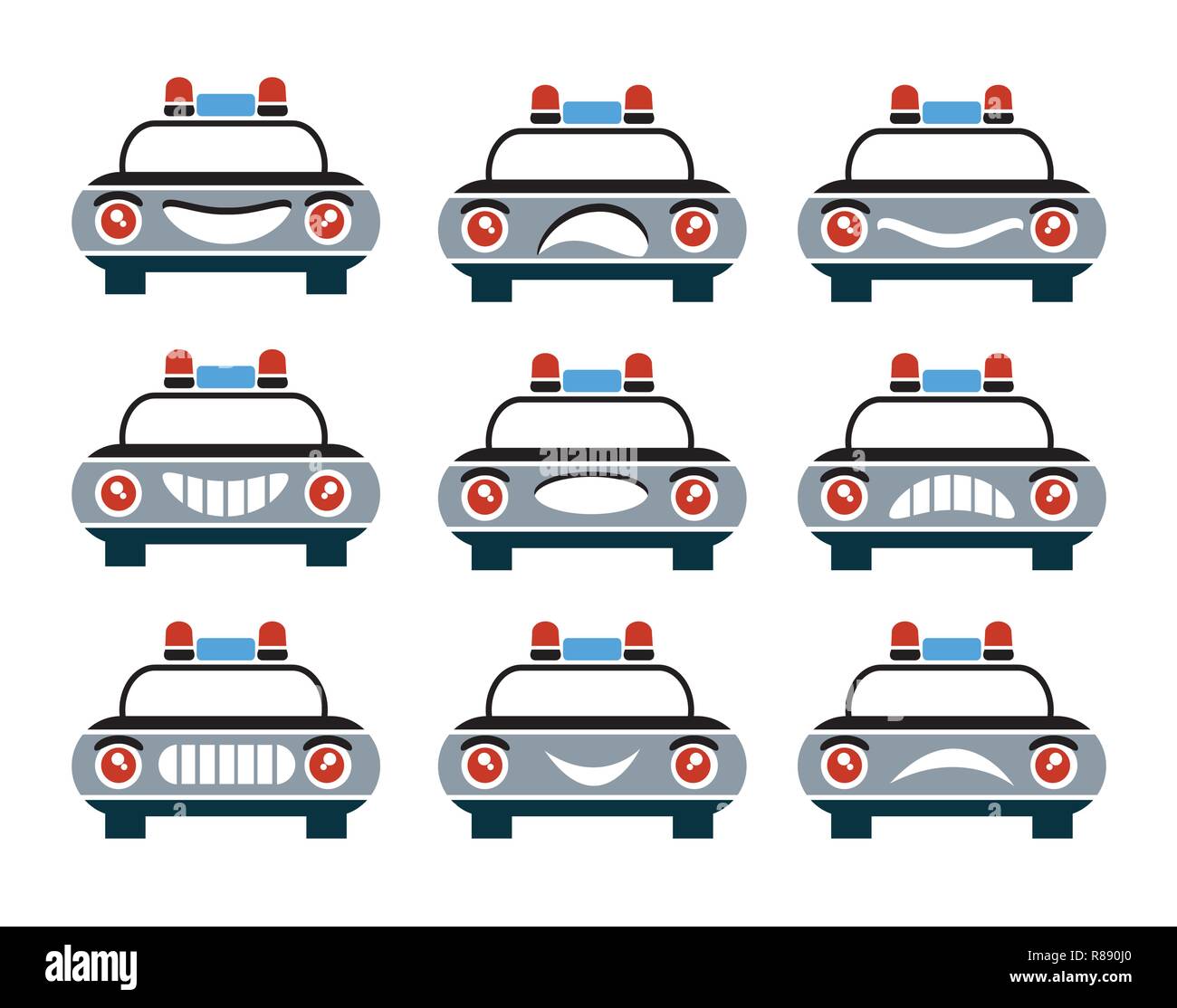 Emoji emoticon expression icons in style car face symbols graphics ...