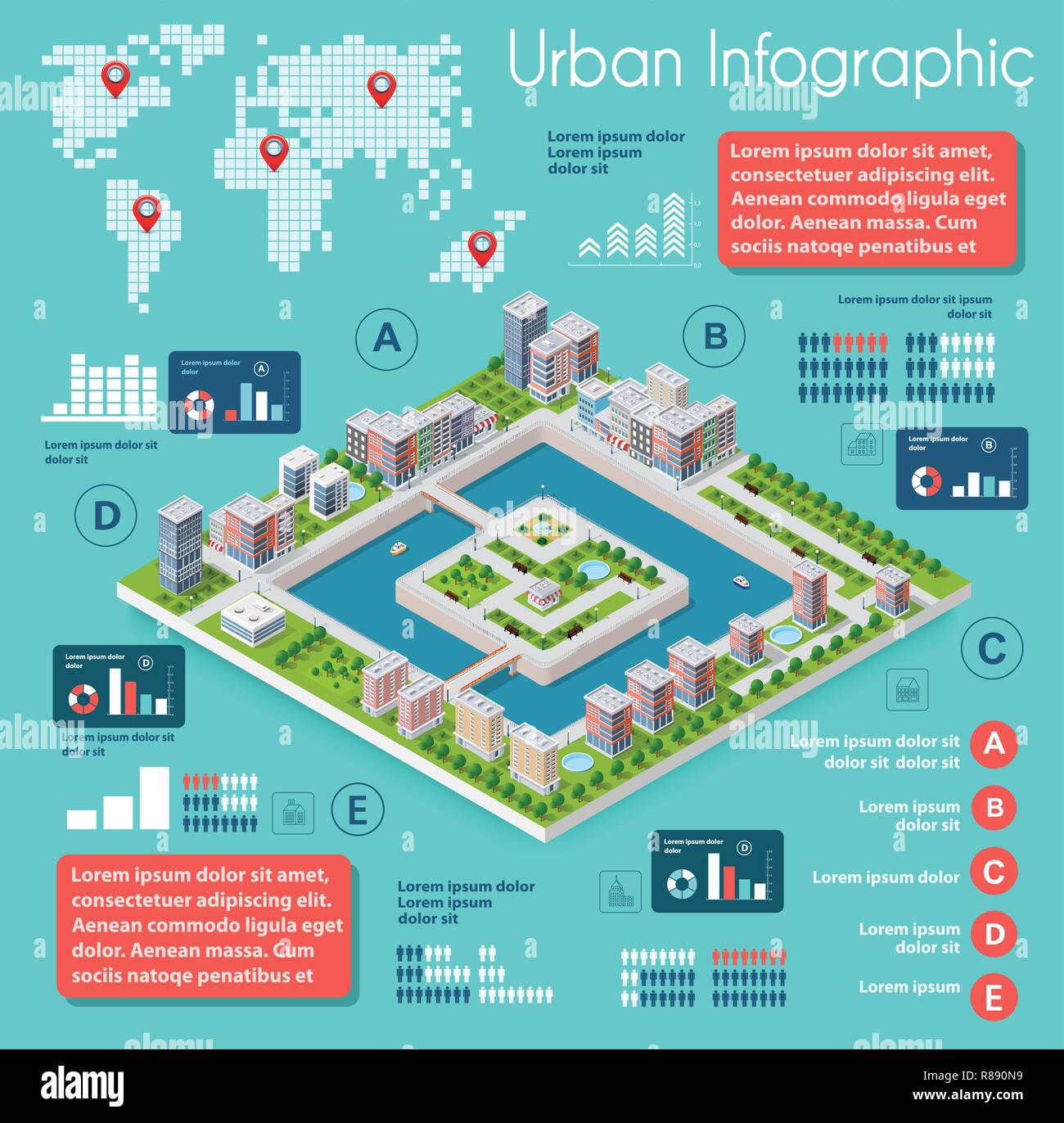 Infographics of urban infrastructure in the field of industrial ...