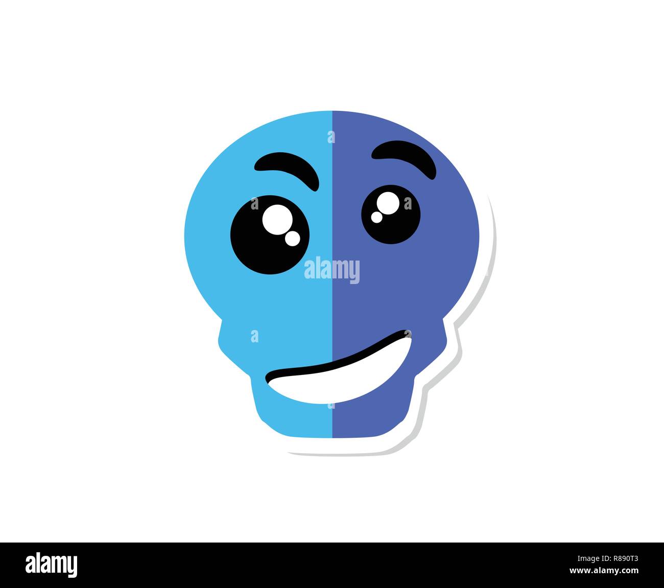 Halloween skull emoticon expression icon in style face symbols graphics ...