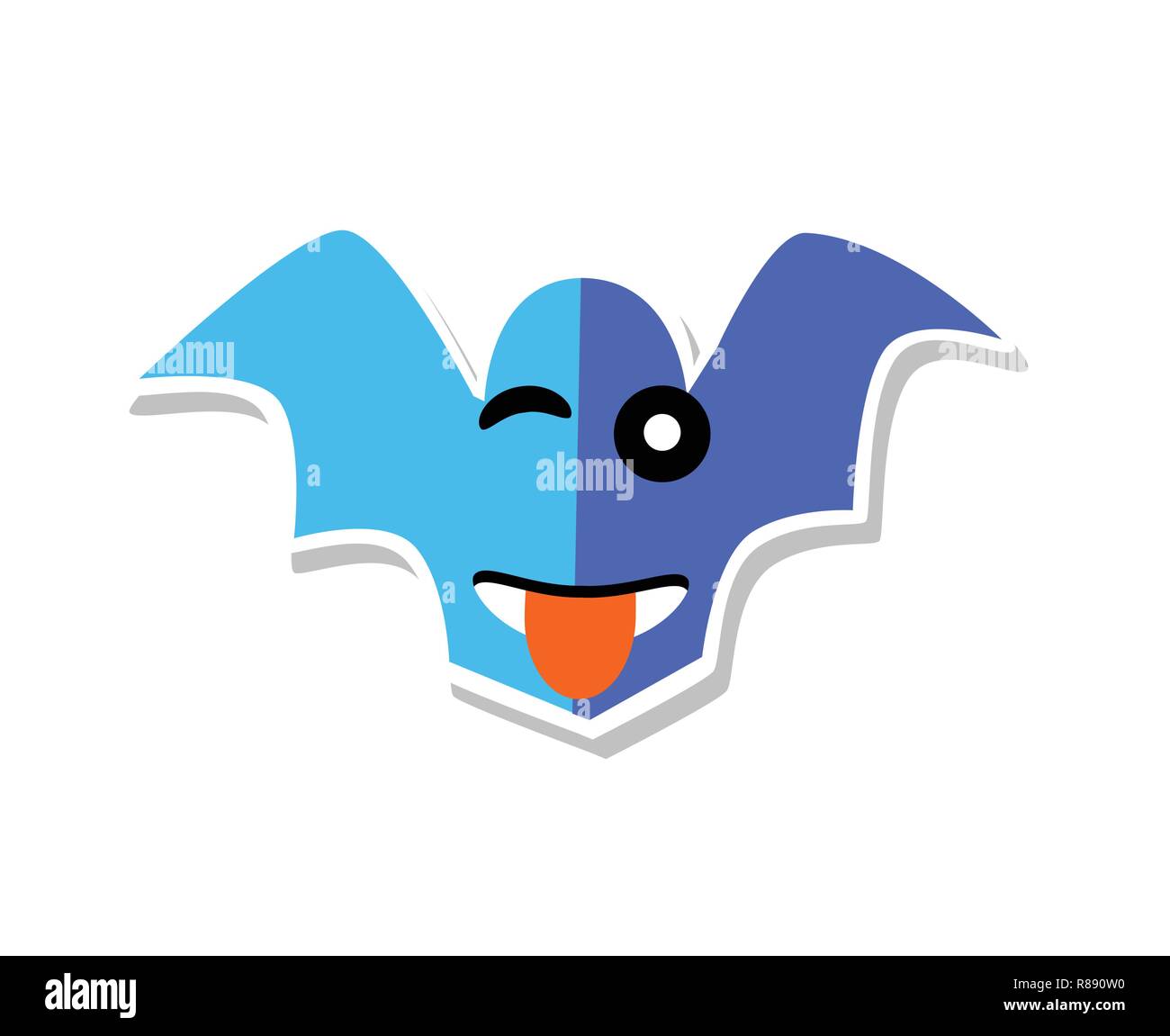 Emoticon expression icon in style halloween bat face symbols graphics ...