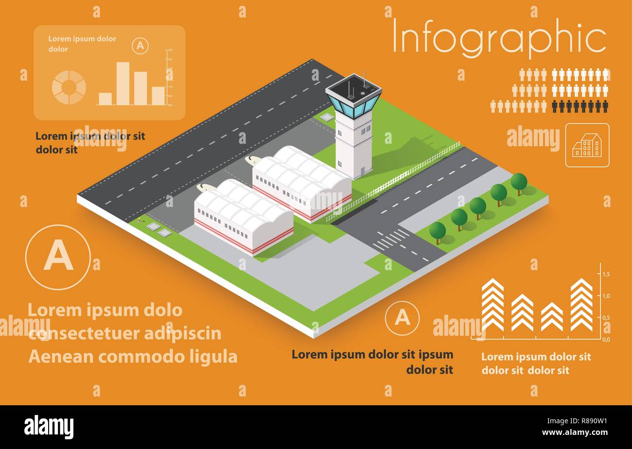 Infographics of transportation flights airport in the field of ...