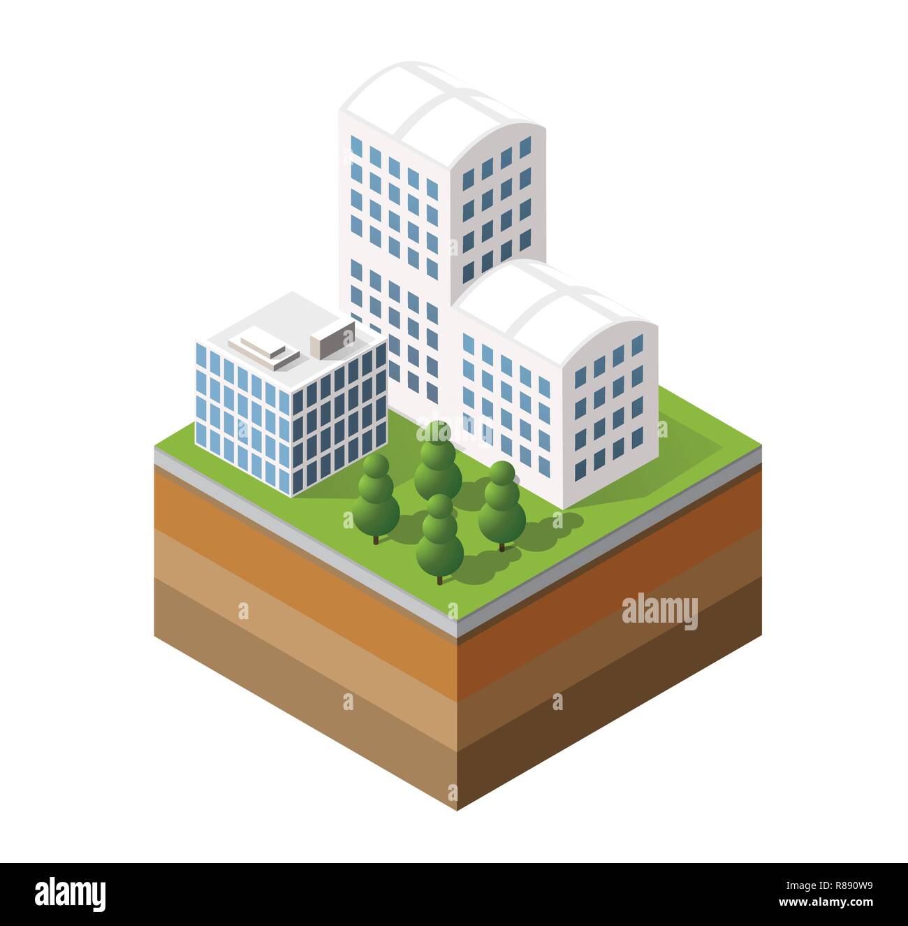 Isometric vector icon illustration of a modern city dimensional views ...