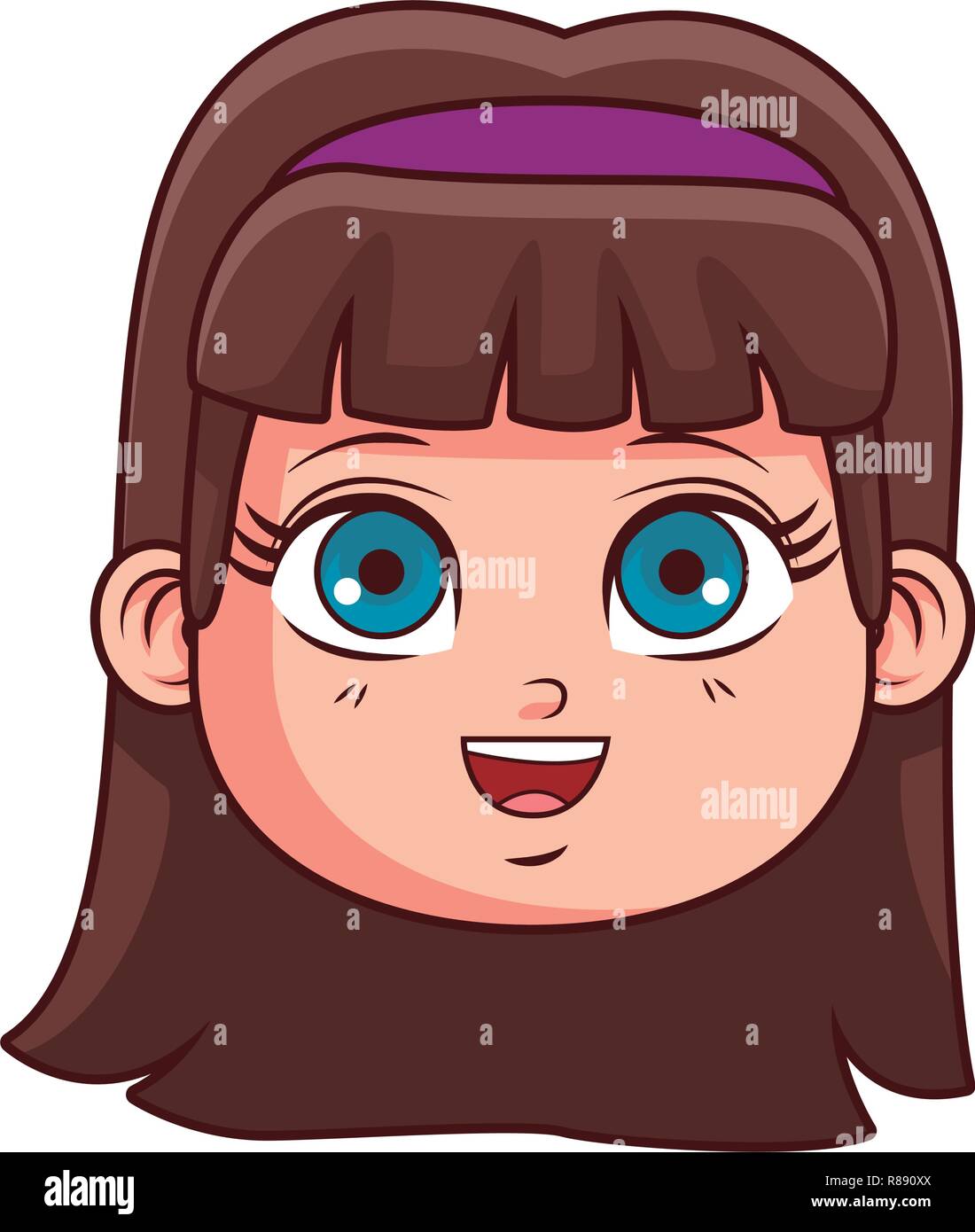 cute girl face cartoon Stock Vector Image & Art - Alamy