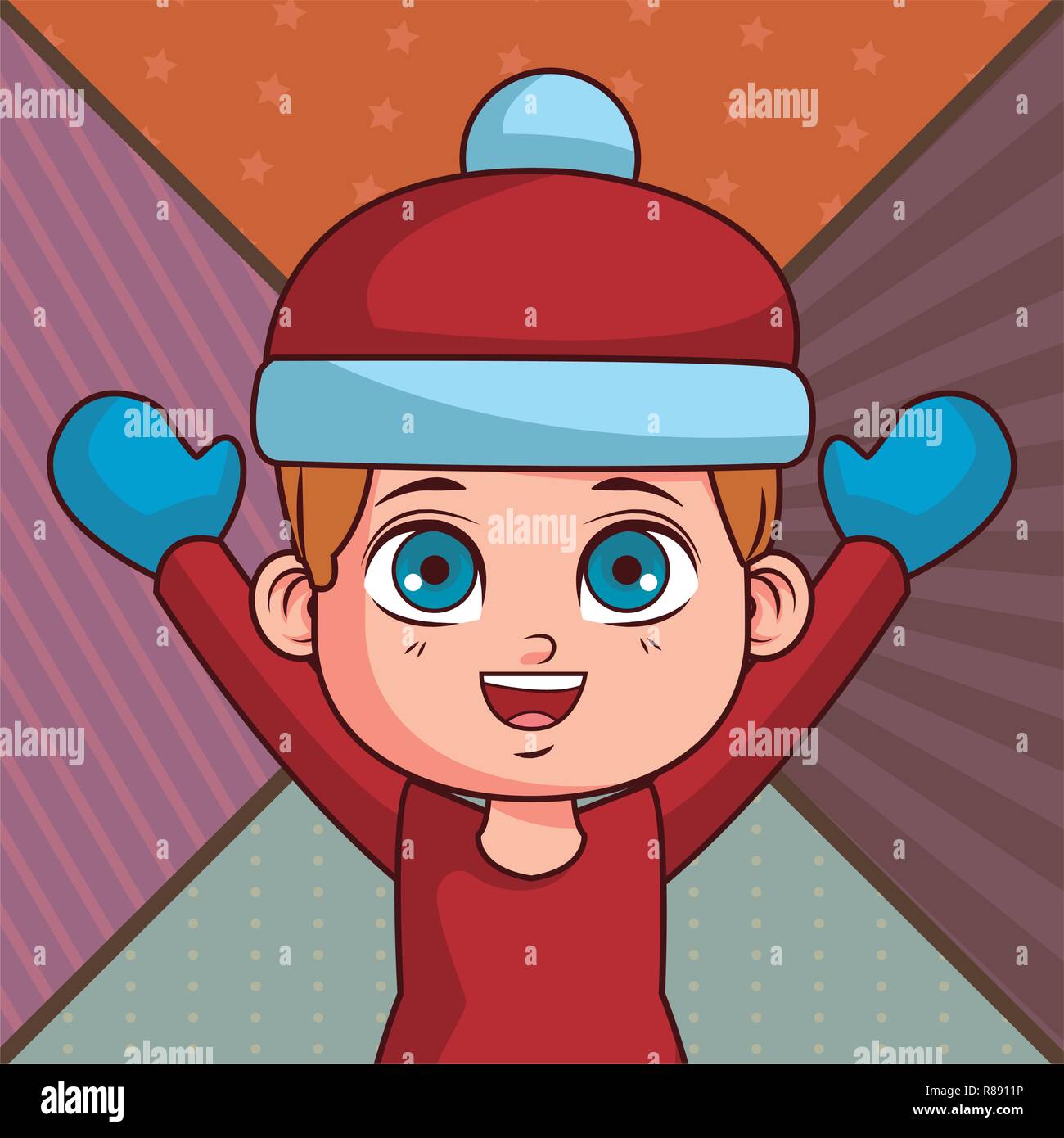 cute winter boy cartoon Stock Vector Image & Art - Alamy