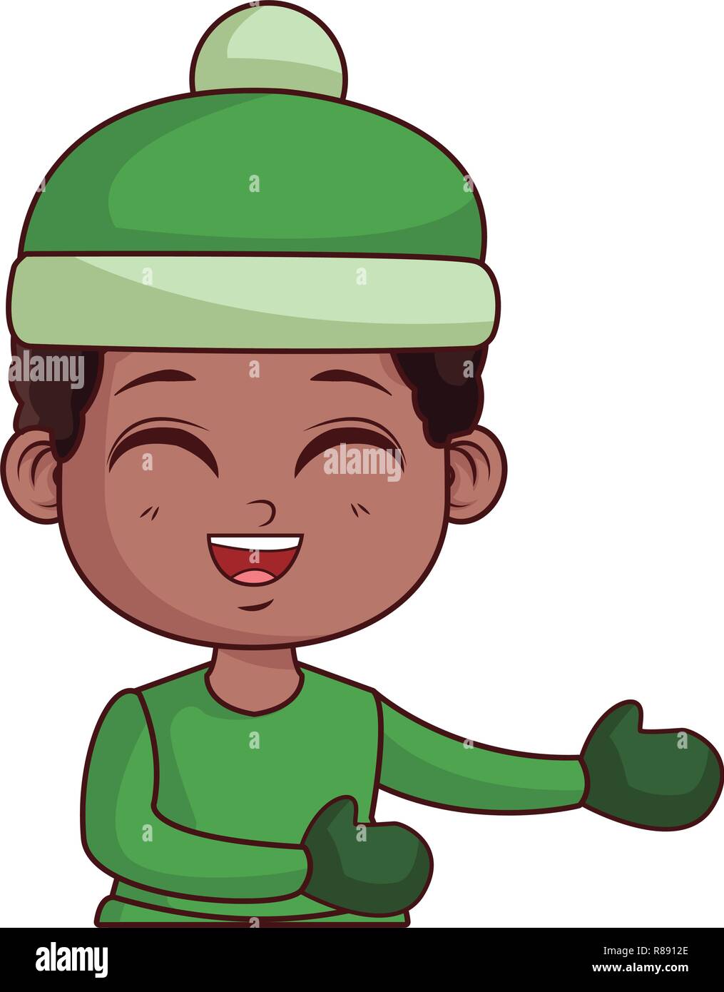 cute winter boy cartoon Stock Vector Image & Art - Alamy