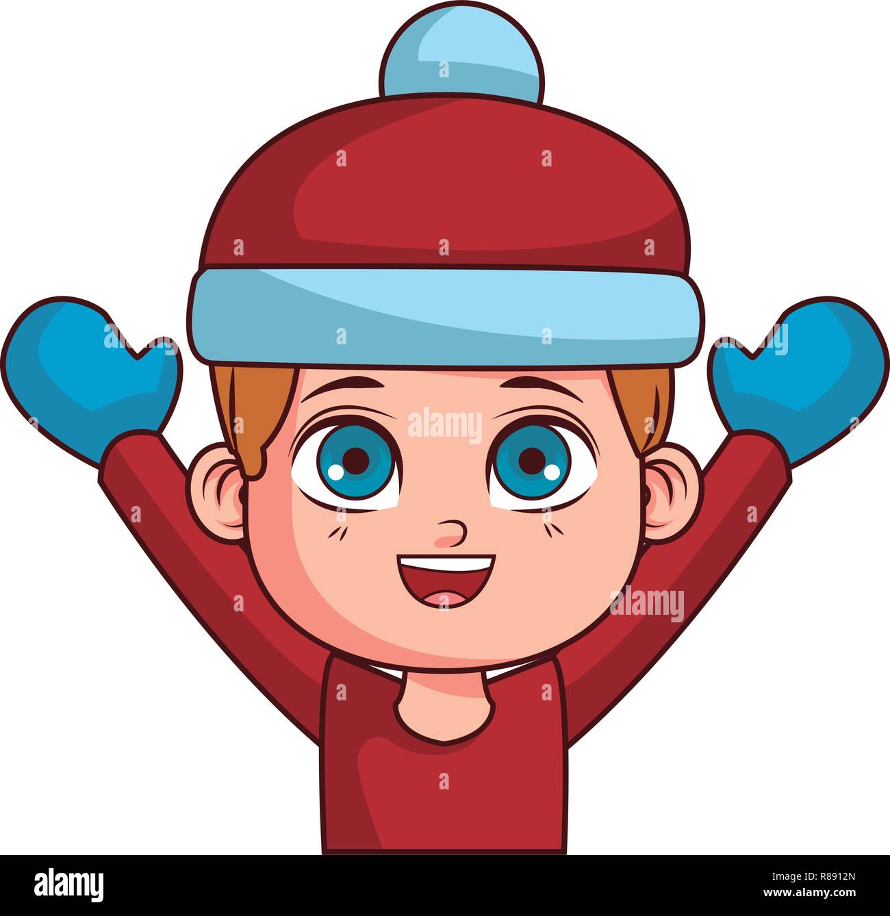 cute winter boy cartoon Stock Vector Image & Art - Alamy