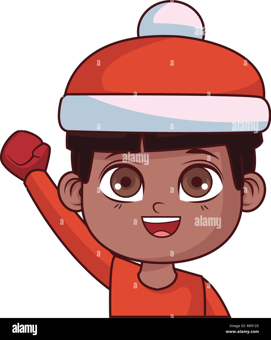 cute winter boy cartoon Stock Vector Image & Art - Alamy