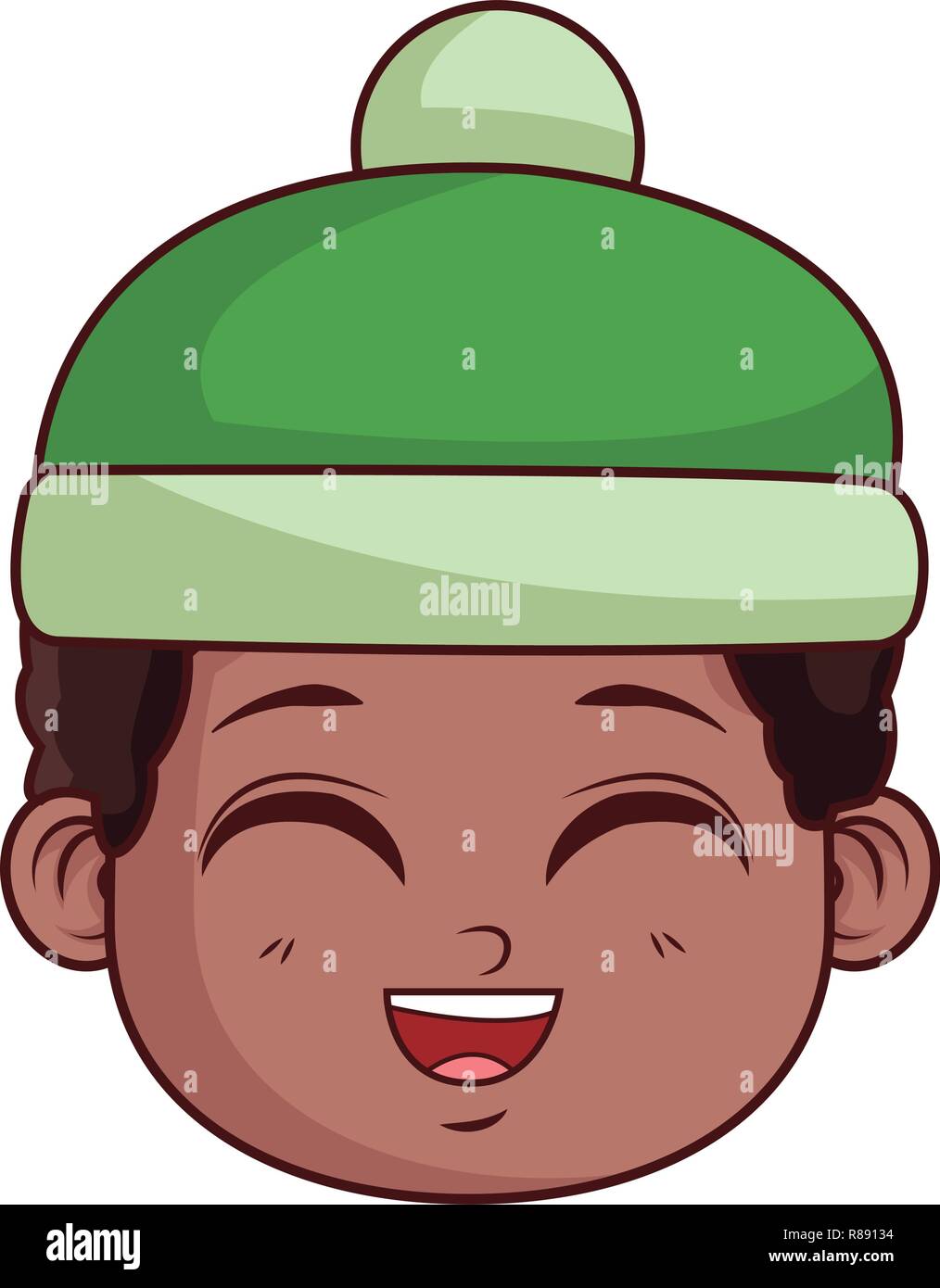 cute winter boy face cartoon Stock Vector Image & Art - Alamy