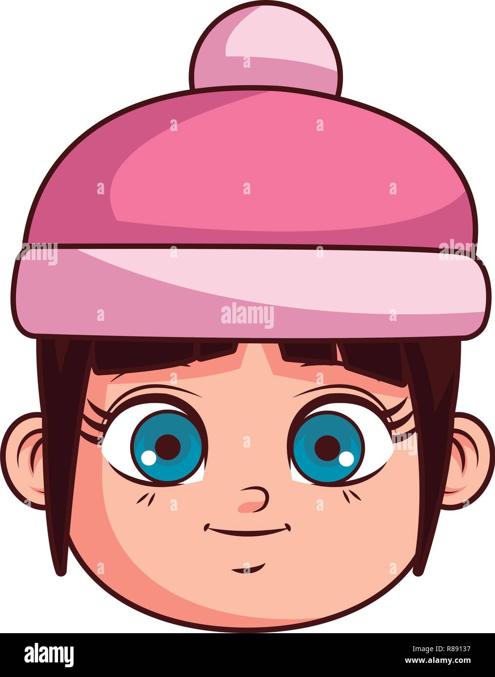 cute winter girl face cartoon Stock Vector Image & Art - Alamy