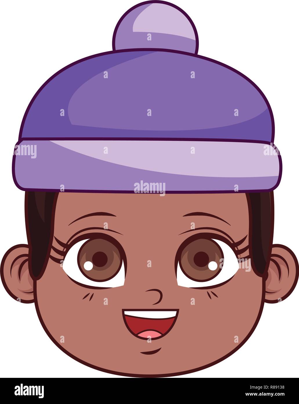 cute winter boy face cartoon Stock Vector Image & Art - Alamy