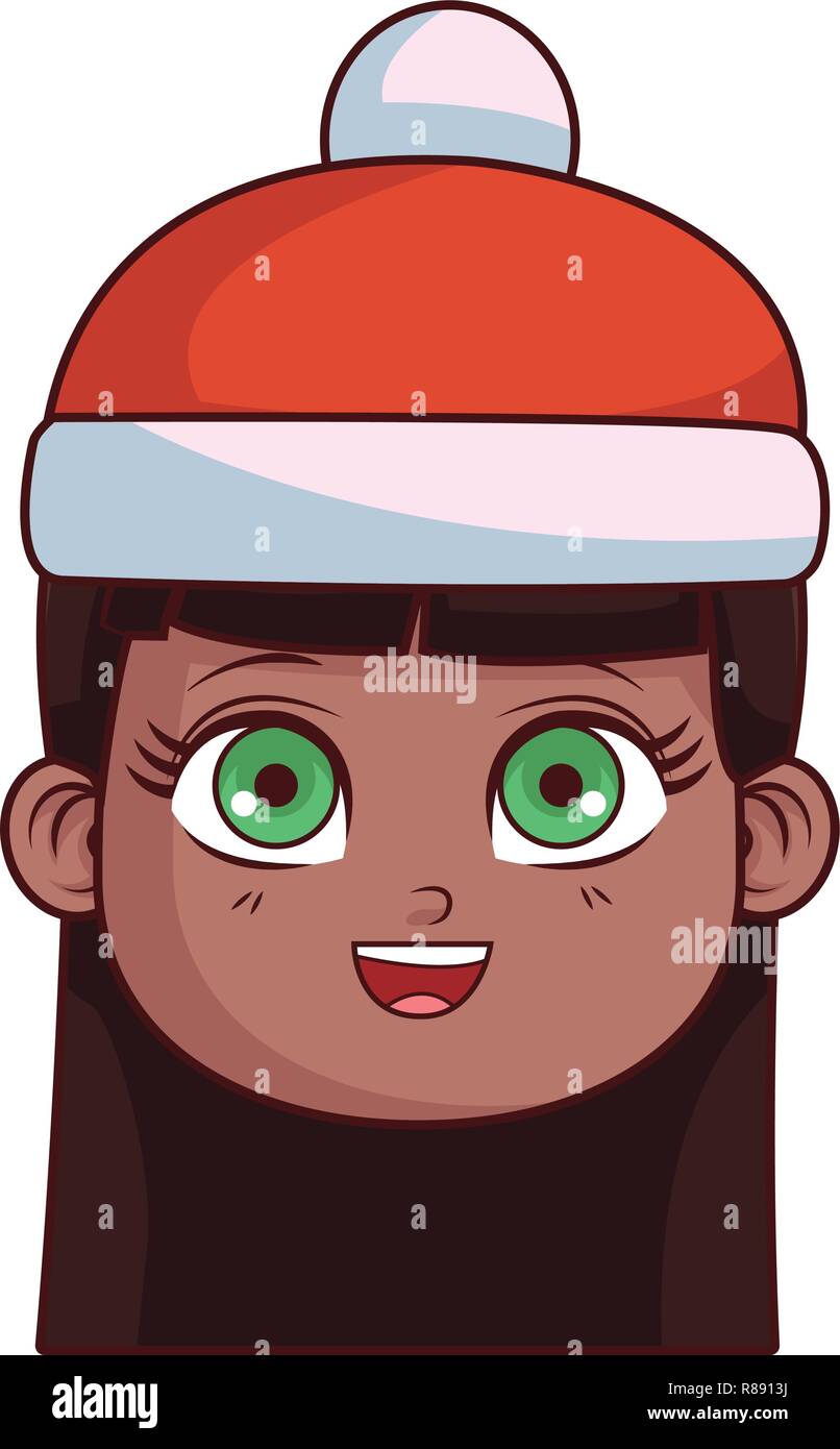 cute winter girl face cartoon Stock Vector Image & Art - Alamy