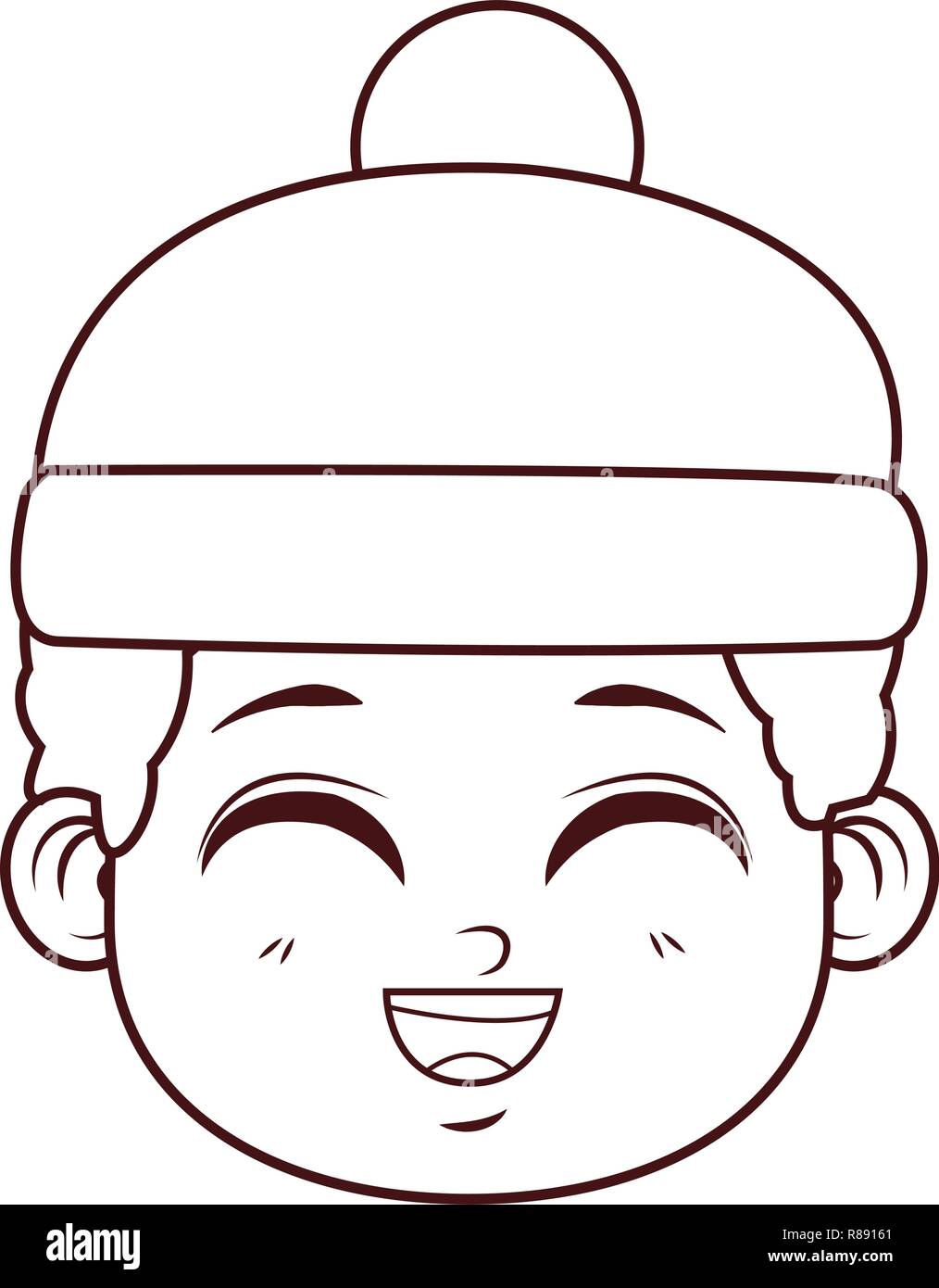 cute winter boy face cartoon Stock Vector Image & Art - Alamy