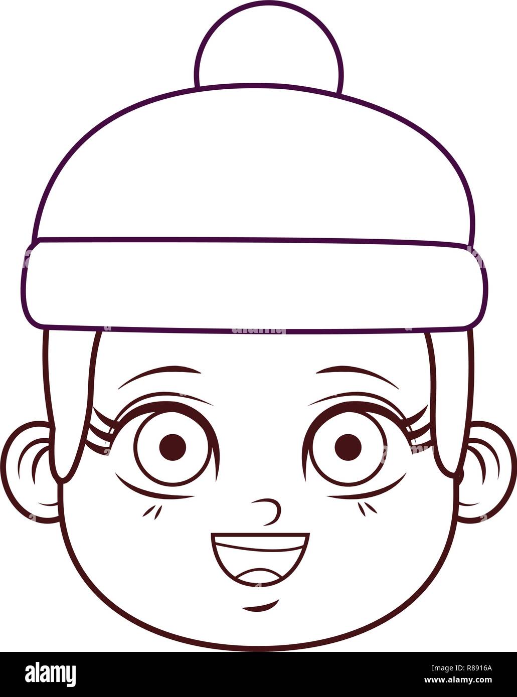 cute winter boy face cartoon Stock Vector Image & Art - Alamy