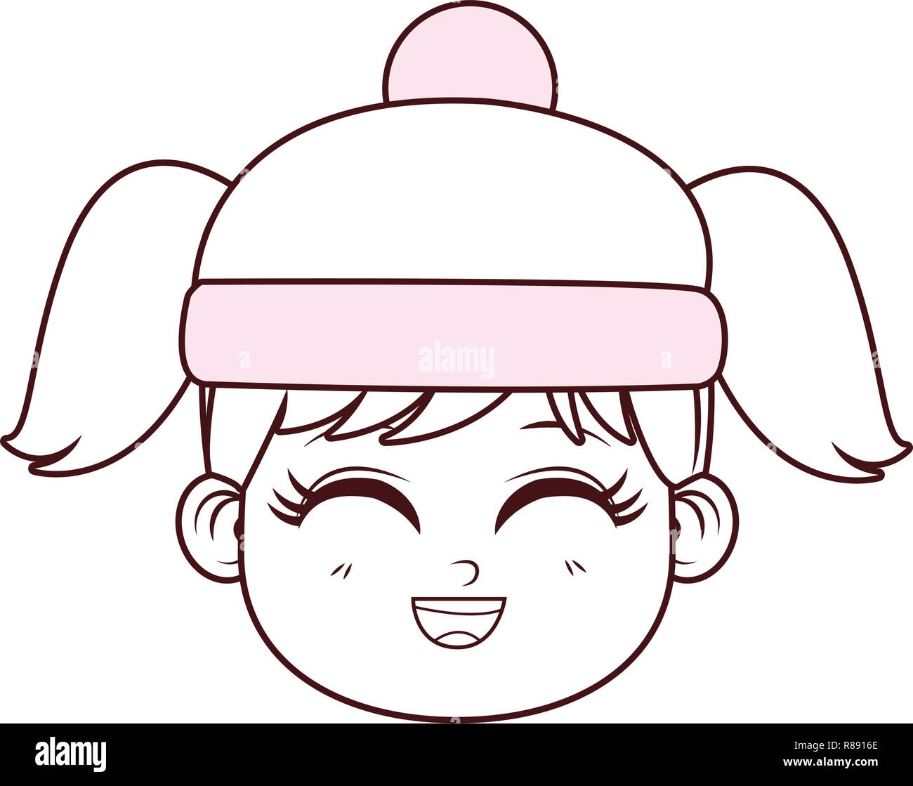 cute winter girl face cartoon Stock Vector Image & Art - Alamy