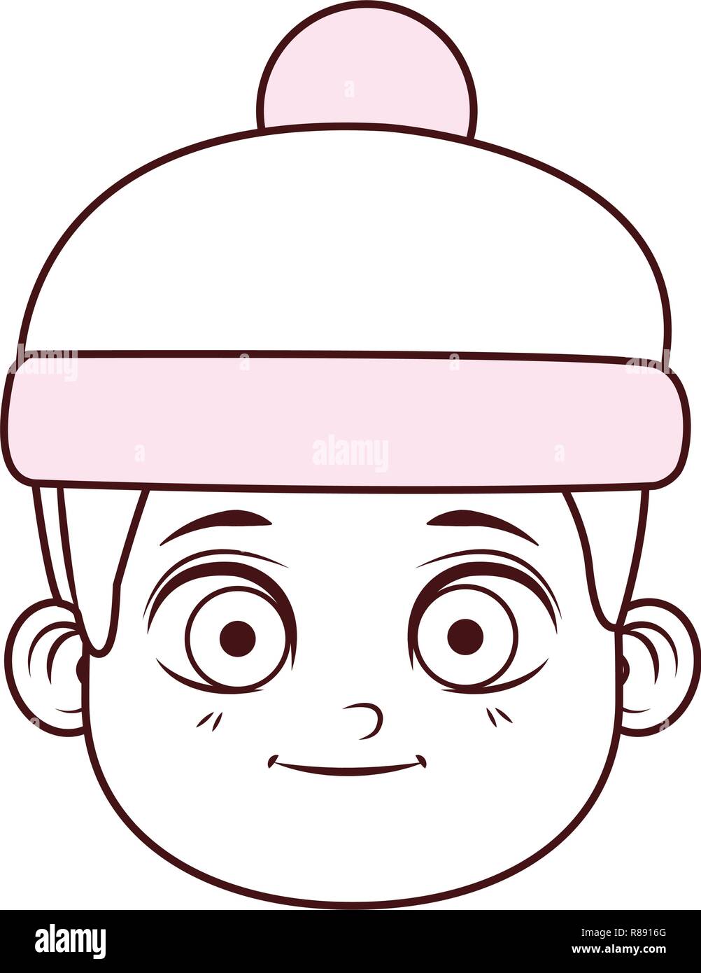 cute winter boy face cartoon Stock Vector Image & Art - Alamy