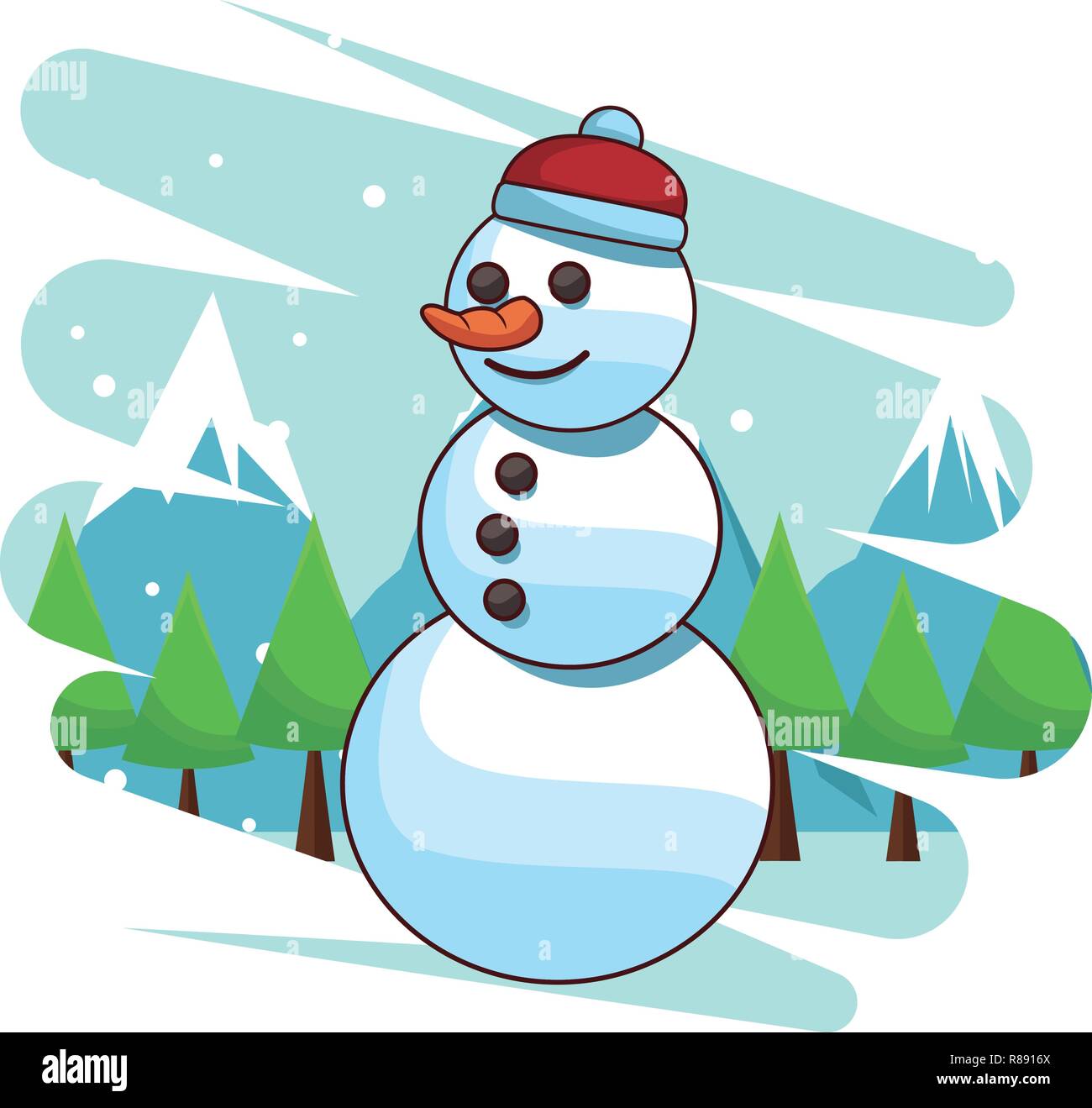 christmas snowman cartoon Stock Vector Image & Art - Alamy