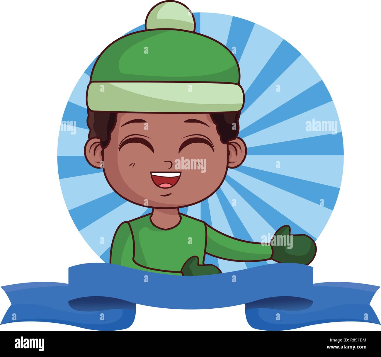 cute winter boy cartoon Stock Vector Image & Art - Alamy