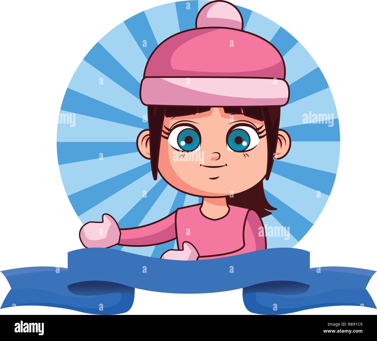cute winter girl cartoon Stock Vector Image & Art - Alamy