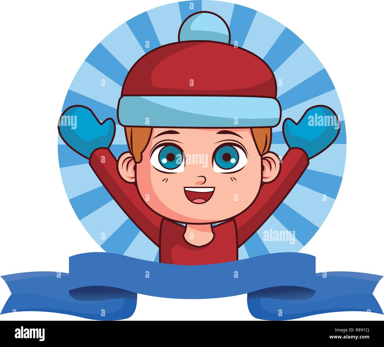 cute winter boy cartoon Stock Vector Image & Art - Alamy