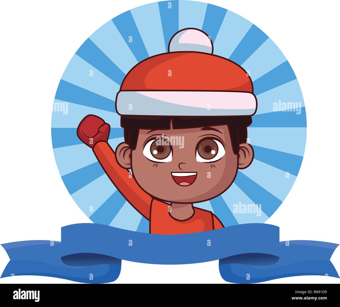 cute winter boy cartoon Stock Vector Image & Art - Alamy