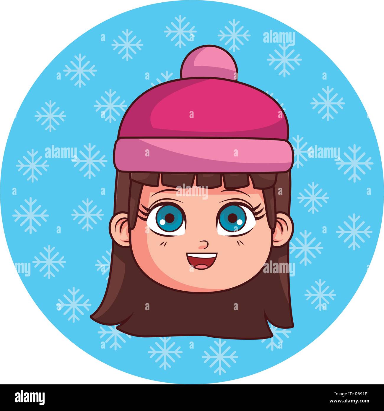 cute winter girl cartoon Stock Vector Image & Art - Alamy