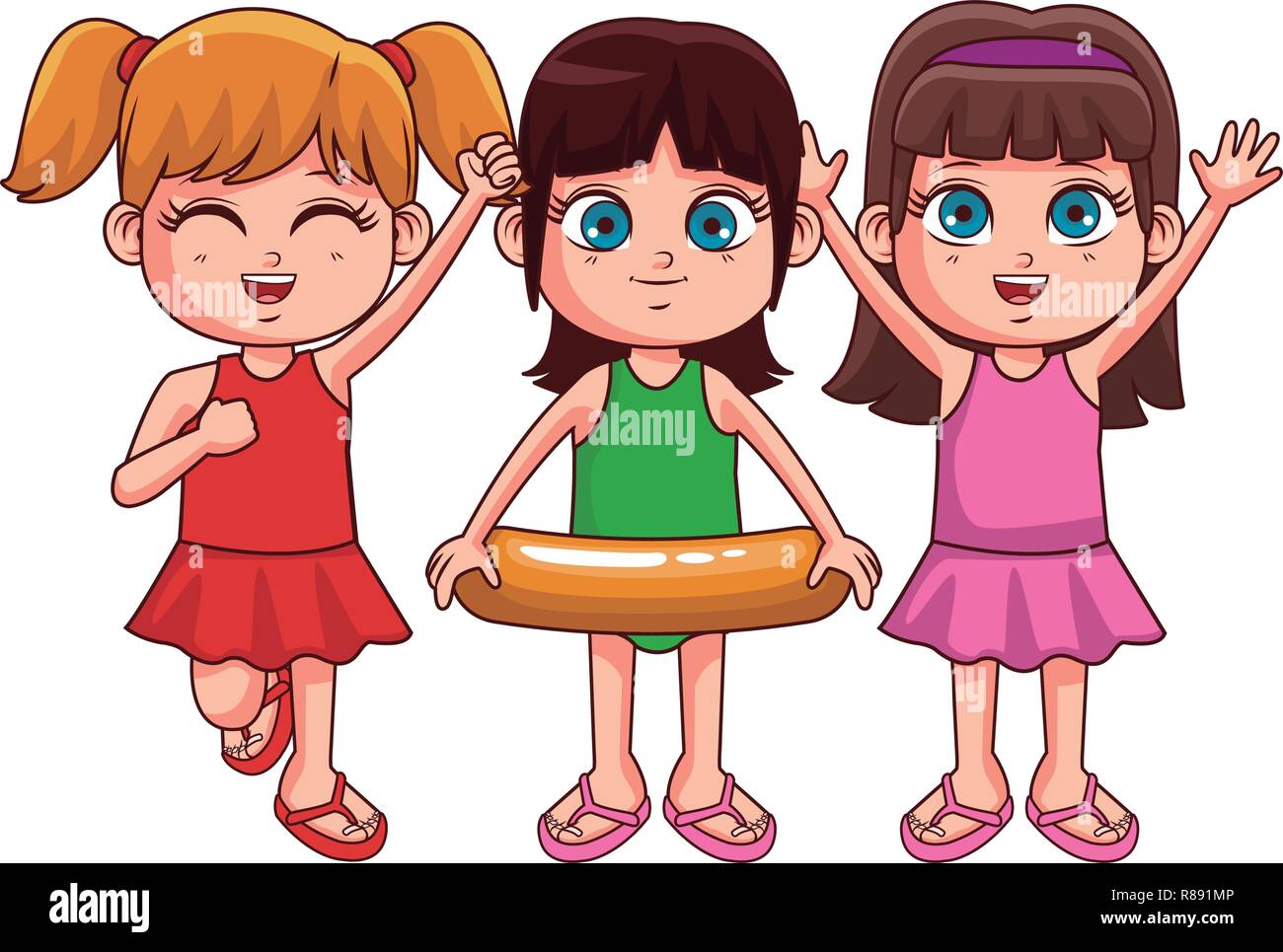 cute girls cartoon Stock Vector Image & Art - Alamy