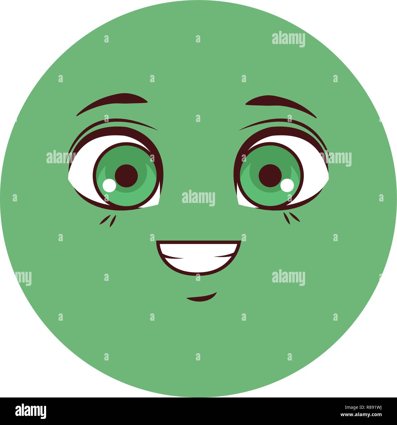 round icon face cartoon Stock Vector Image & Art - Alamy