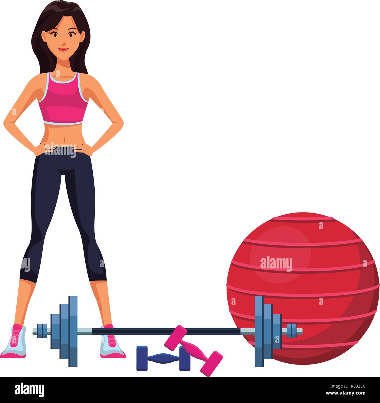 Fitness woman cartoon Stock Vector Image & Art - Alamy