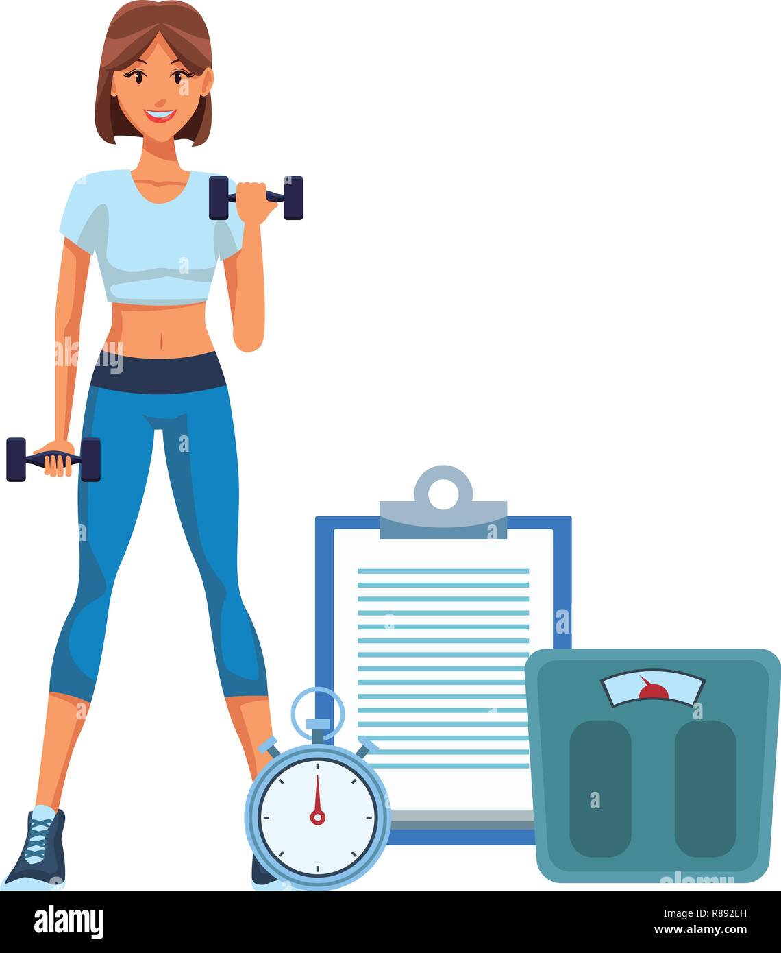 Fitness woman cartoon Stock Vector Image & Art - Alamy