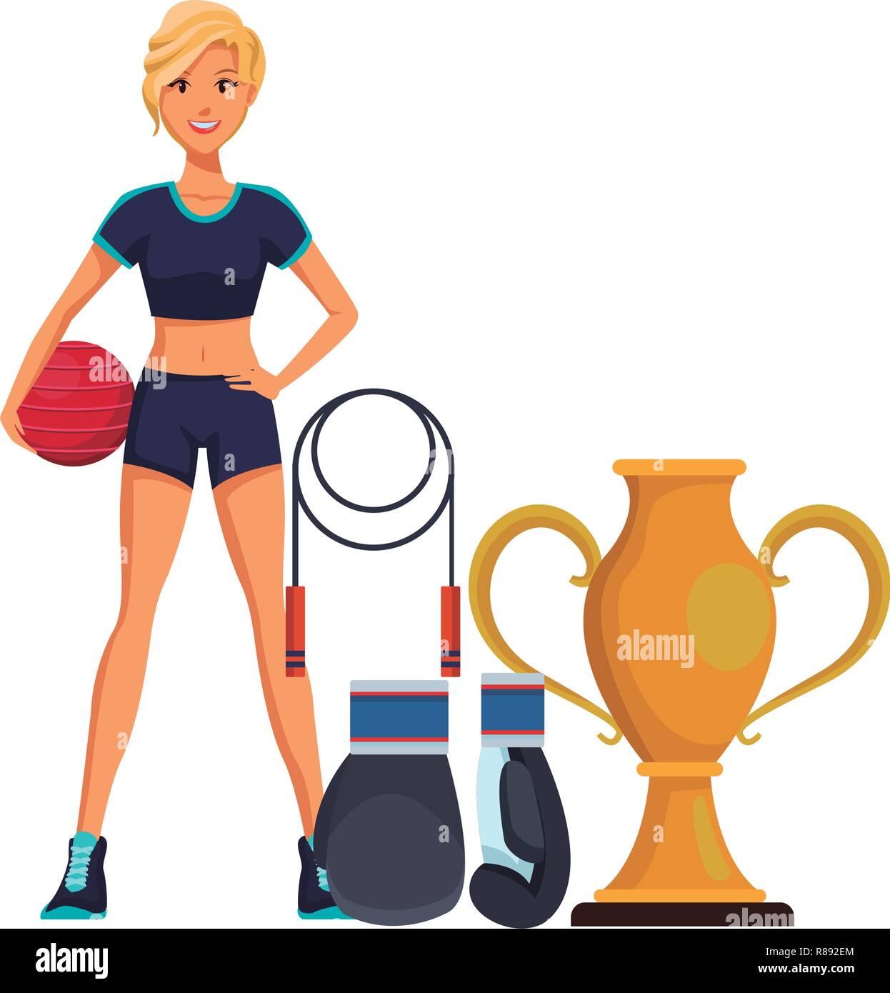 Fitness woman cartoon Stock Vector Image & Art - Alamy