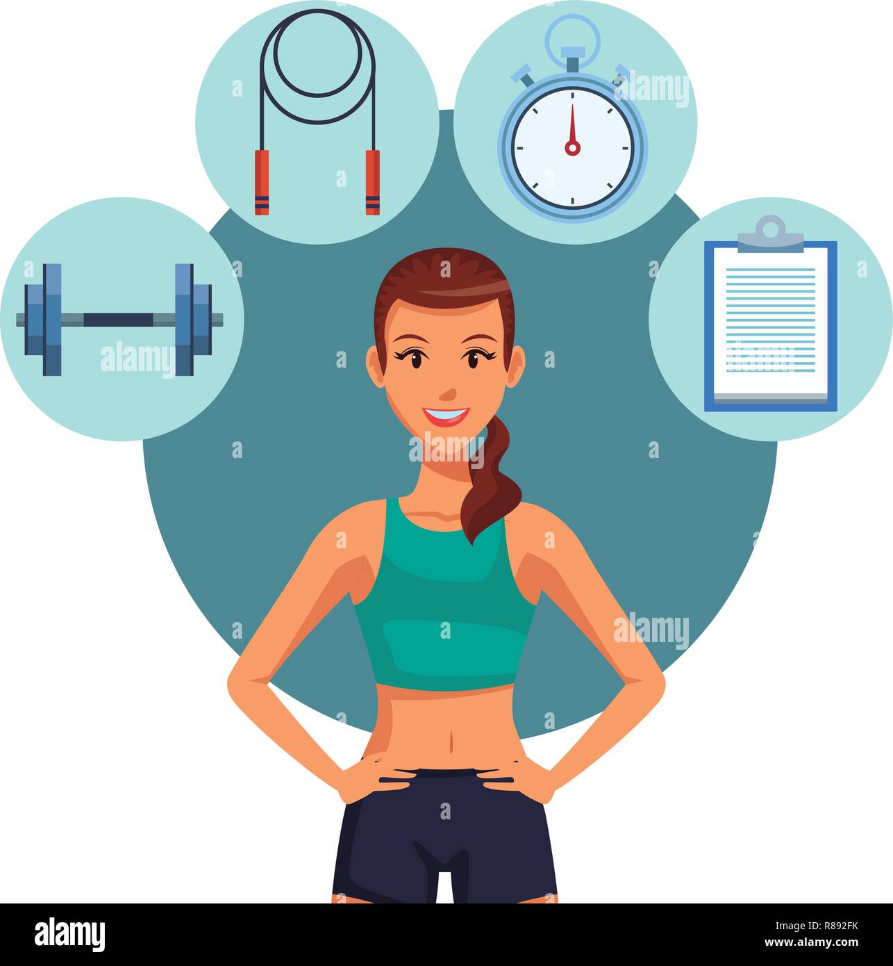 Fitness woman cartoon Stock Vector Image & Art - Alamy
