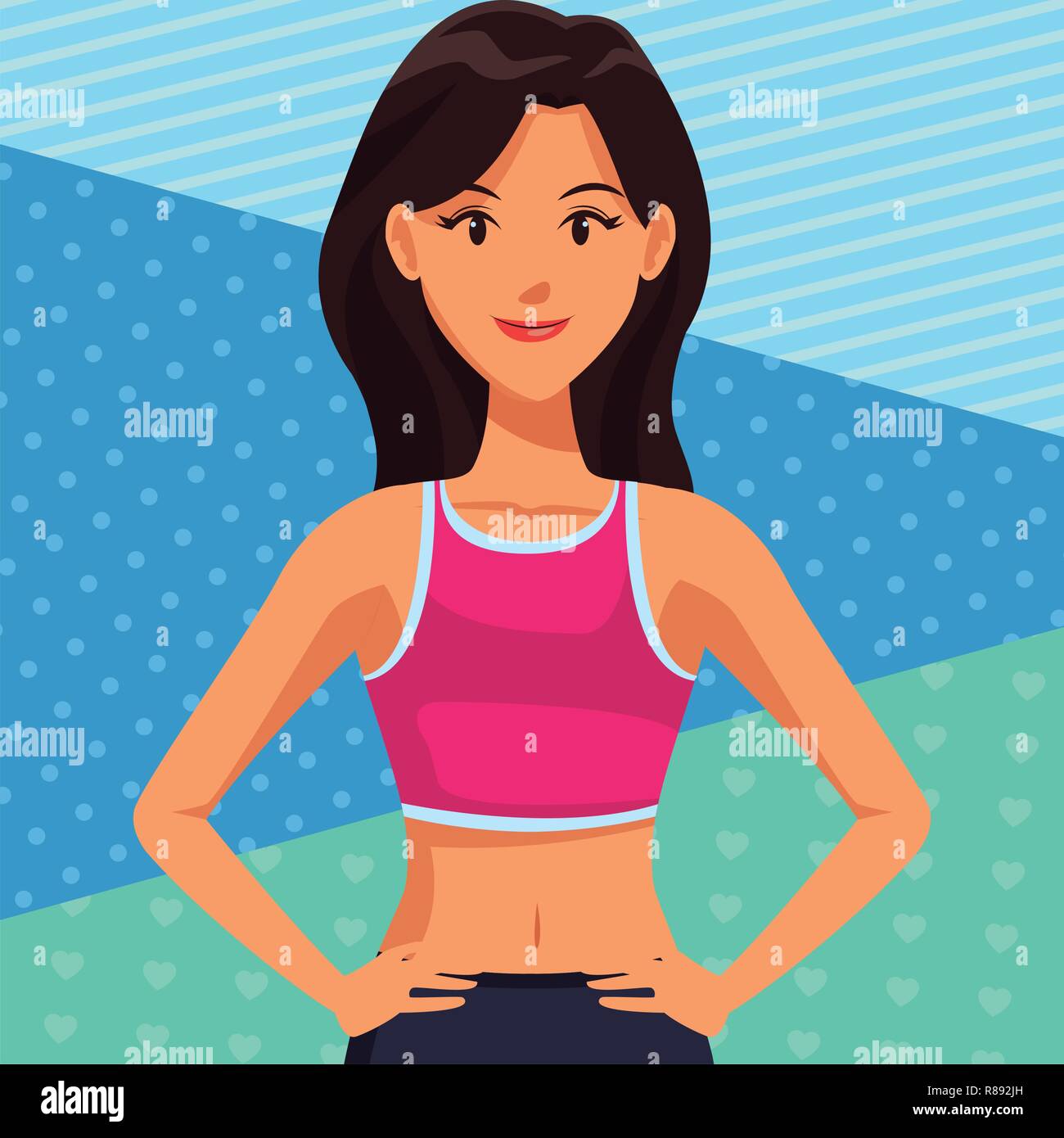 Strong woman athlete doing Stock Vector Images - Alamy