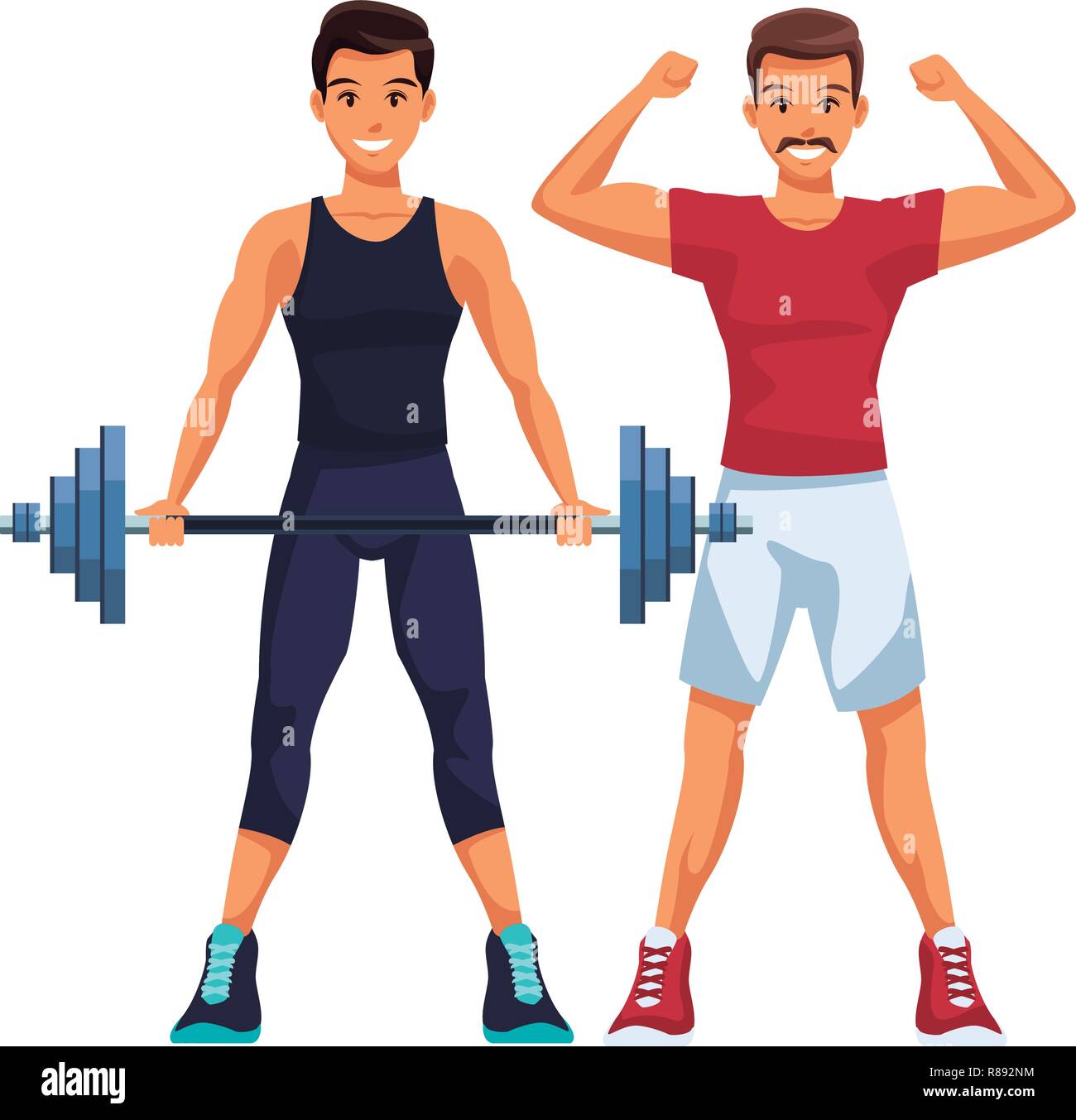 Slim men exercise Stock Vector Images - Alamy