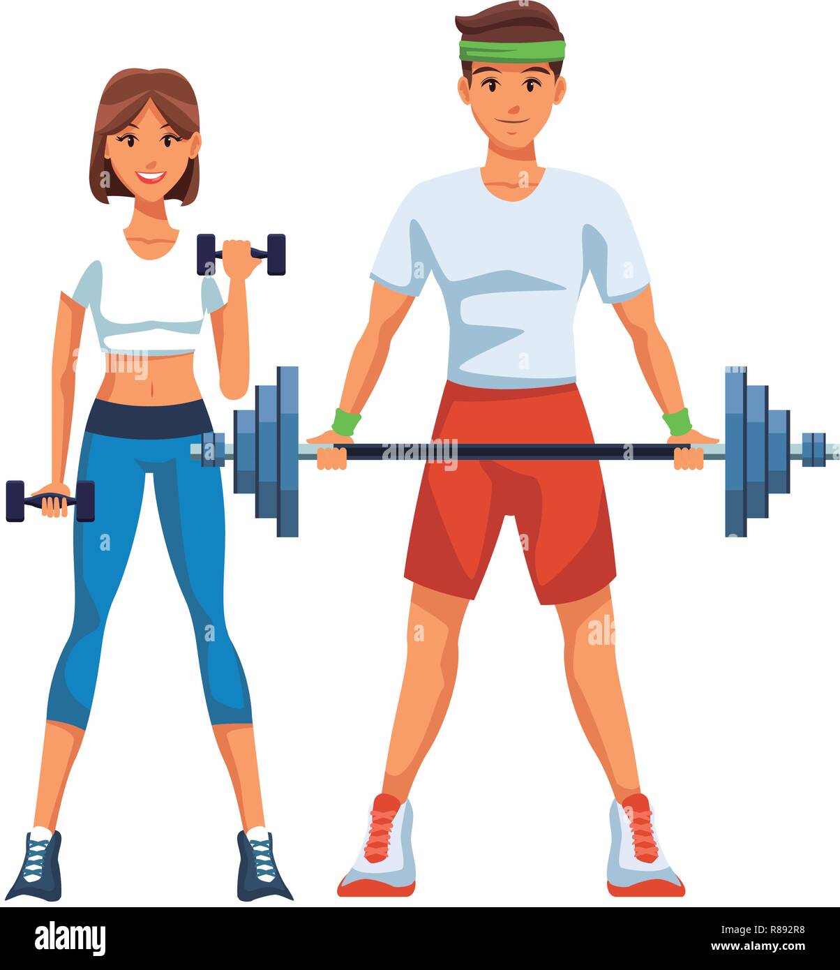 fit couple doing exercise Stock Vector Image & Art - Alamy