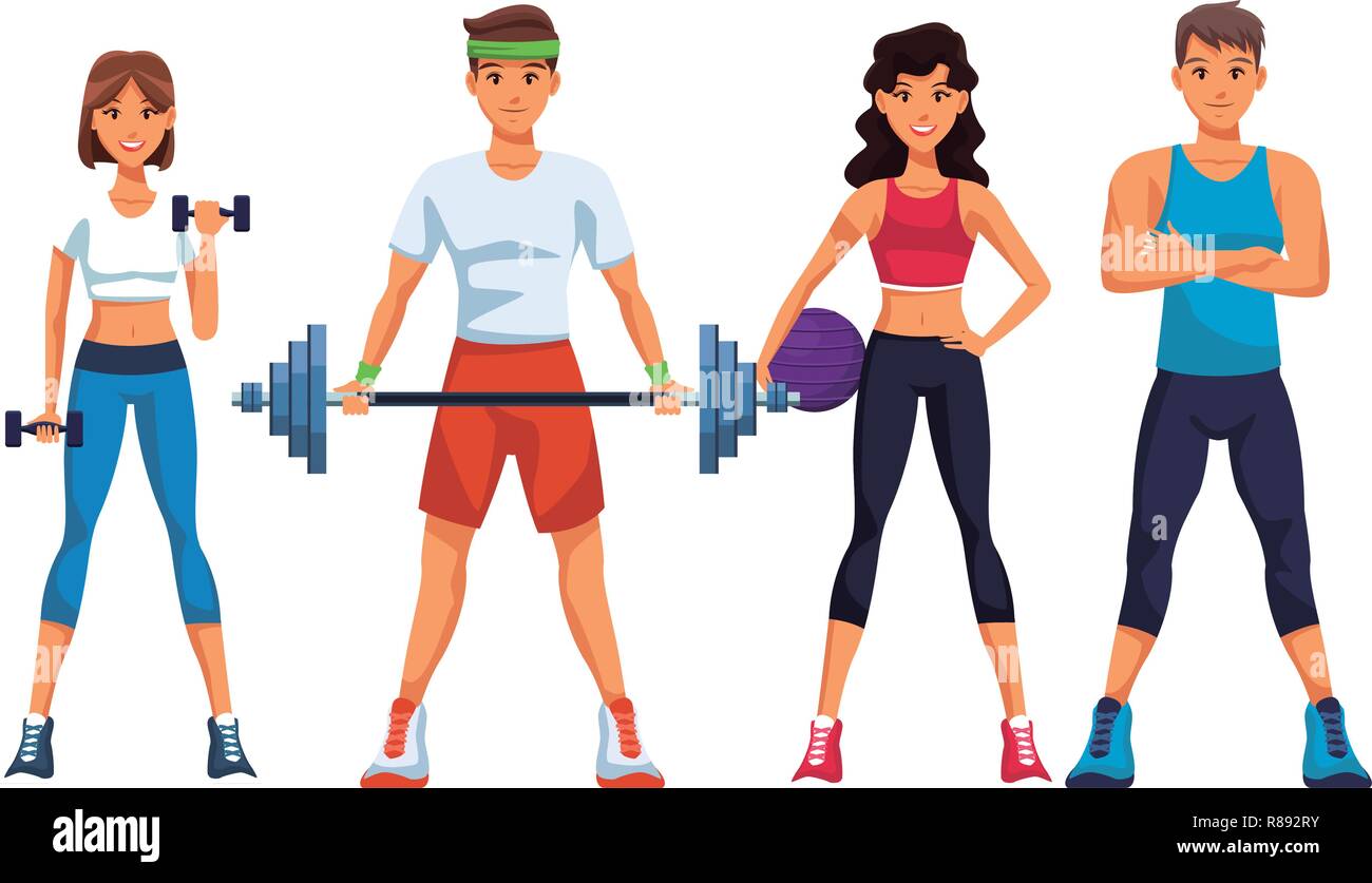fit people doing exercise Stock Vector Image & Art - Alamy