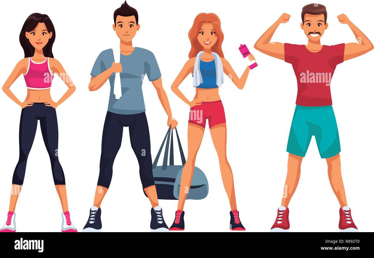 fit people doing exercise Stock Vector Image & Art - Alamy