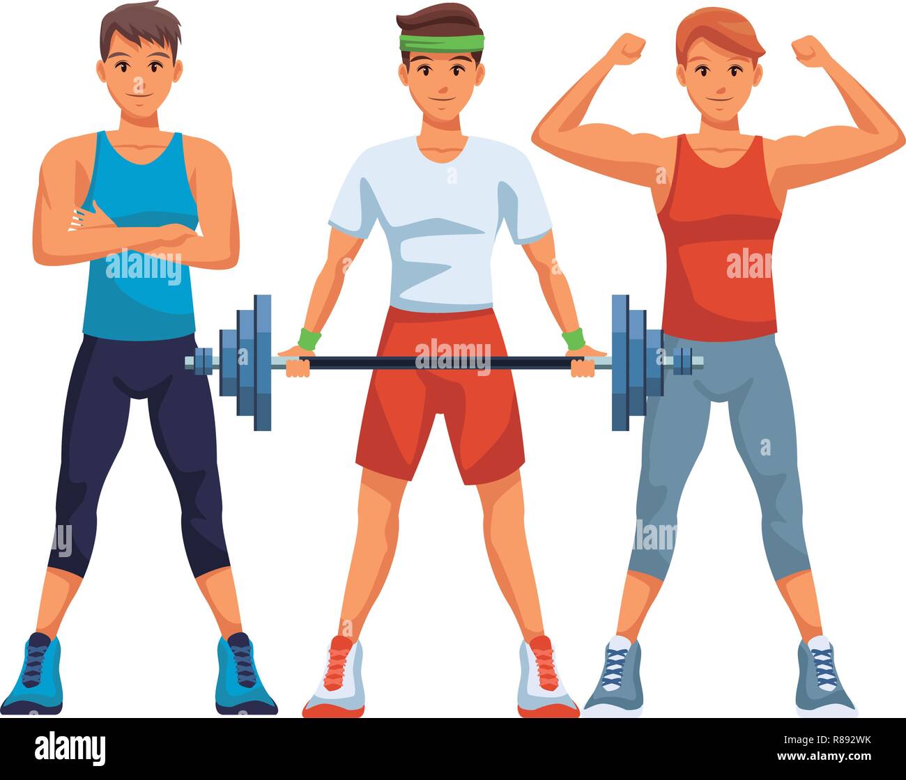 Slim men exercise Stock Vector Images - Alamy