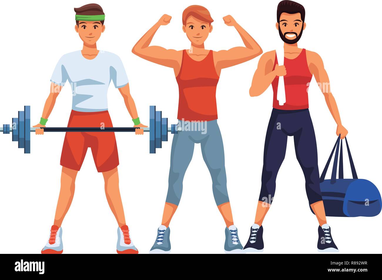 fit men doing exercise Stock Vector Image & Art - Alamy