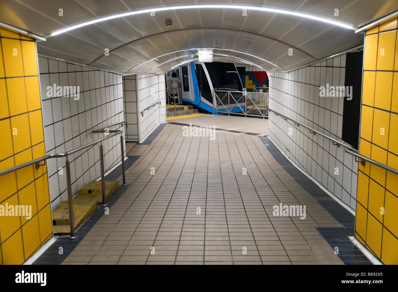 The Carmelit an underground funicular railway, one of the smallest ...